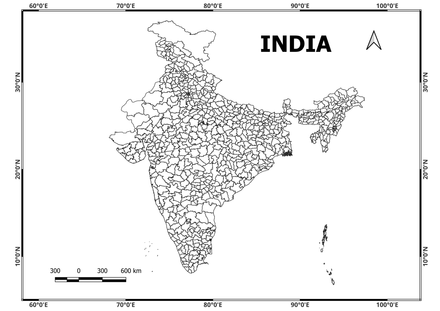 Shapefile of India State, District Administrative Boundaries (2025 ...